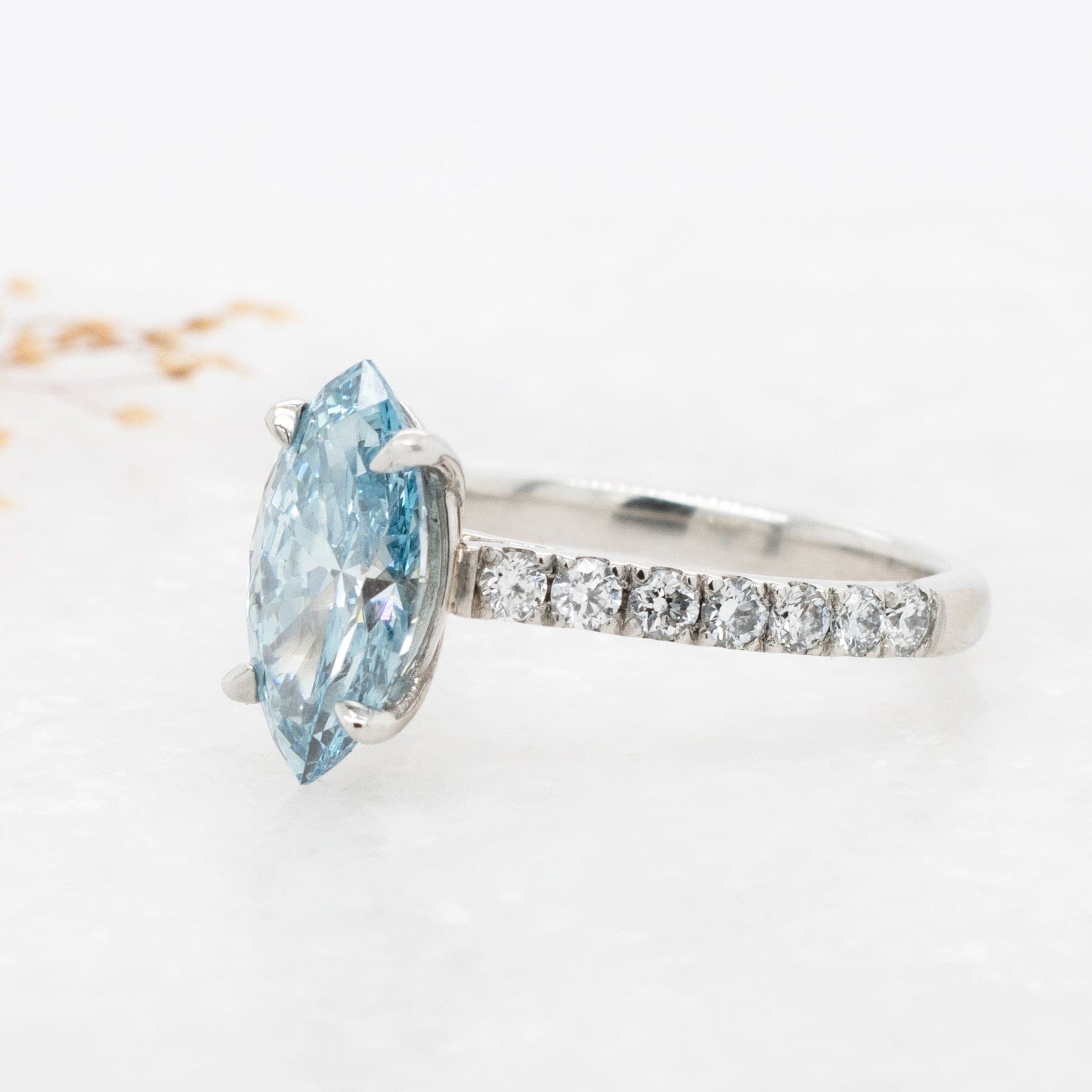 BESPOKE BLUE DIAMOND ENGAGEMENT RING