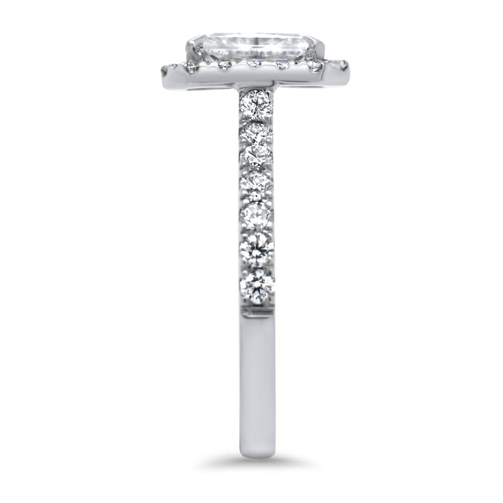 Adele Pear Shape Halo Engagement Ring Platinum